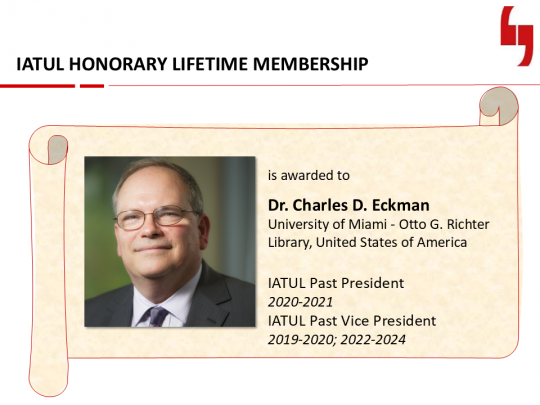Honorary lifetime membership awarded to Dr. Charles D. Eckman - Latest ...